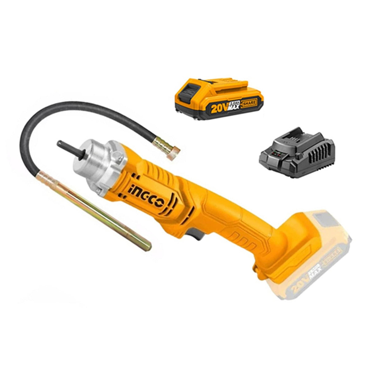 Buy Ingco 20V Lithium-Ion Cordless Concrete Vibrator 35mm with 2.0Ah ...
