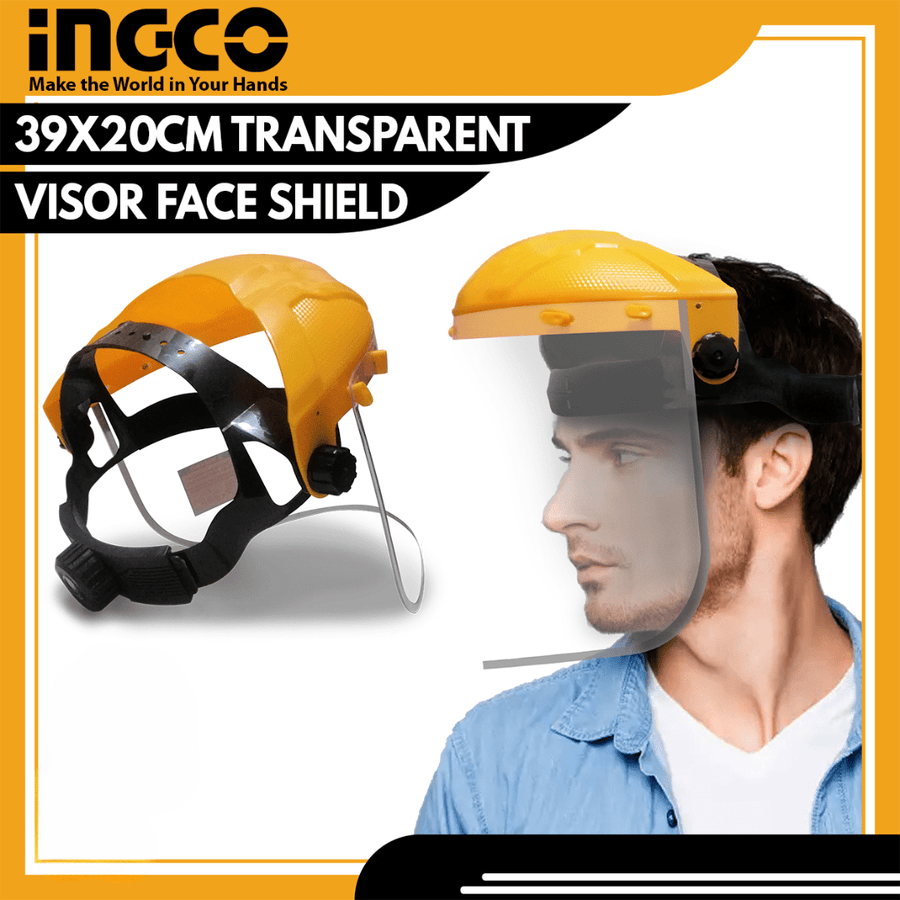 Buy Ingco Face Shield with Impact-Resistant Visor & Adjustable Headgear ...