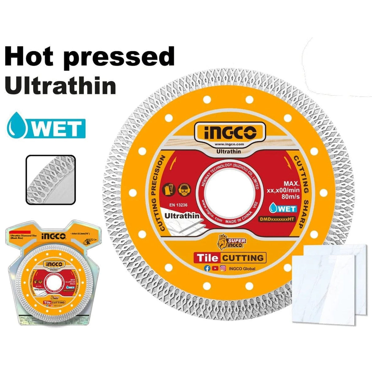 Buy Ingco Ultrathin Diamond Cutting Disc - 4½", 5", 7" & 9" | Supply ...