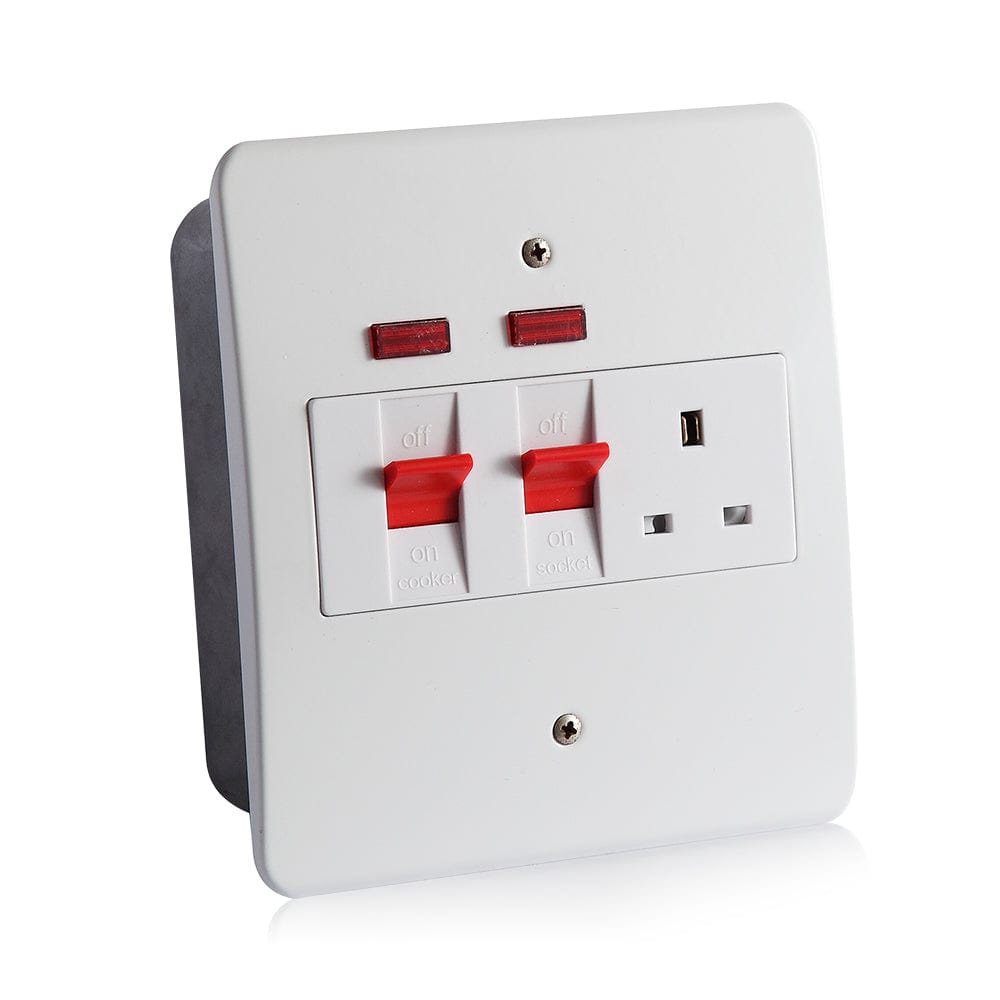 Mk Electric 6 X 6 45a Cooker Control Unit Switch 13a Socket Supply