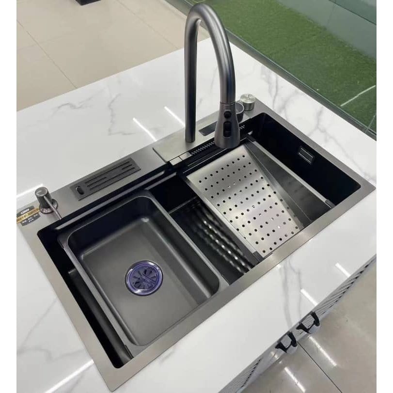 Buy Drop In Double Bowl Kitchen Multi-Sink With Digital Display 75 x ...