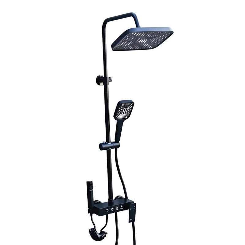 Buy Black Wall Mounted Four-Function Rain Shower Set With Piano Key ...