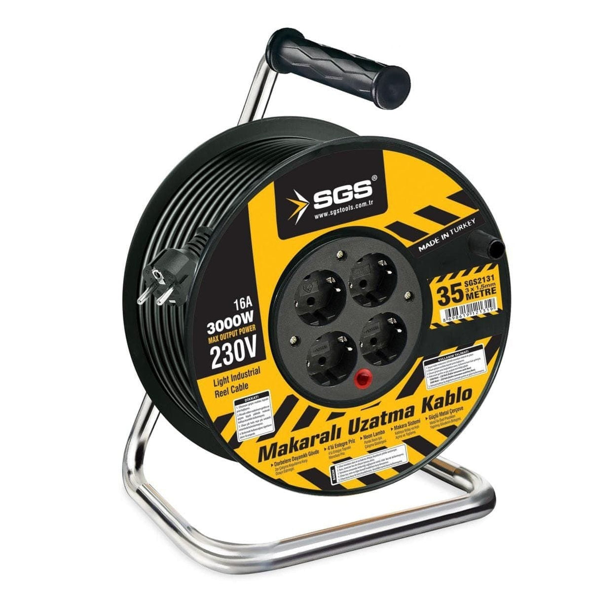 SGS 50m Roller Extension Cable Reel 3 x 1.5mm 2-Pins - SGS2132 | Supply ...