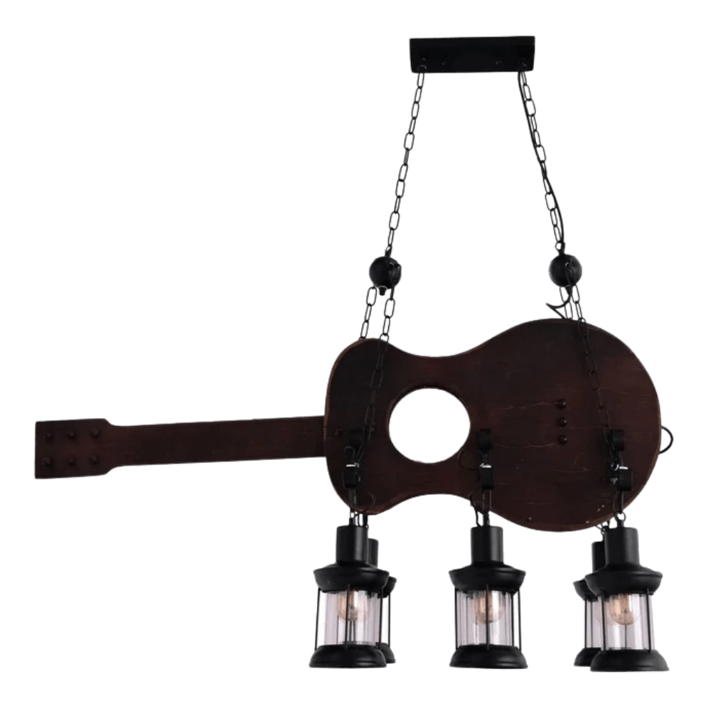Buy Farmhouse Wood Marine Guitar Nautical Kitchen Island Chandelier ...
