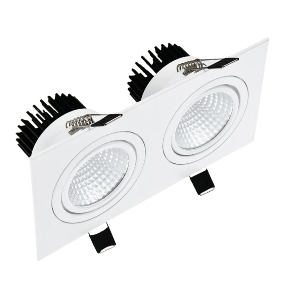 Buy LED Black 2 Way Tilt Recessed Rectangle Downlight - 2x10W | Shop ...