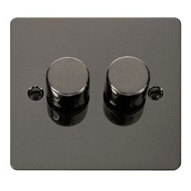 Click Define Flat Plate Black Nickel 2 Gang 2 Way 400W Dimmer | Supply ...