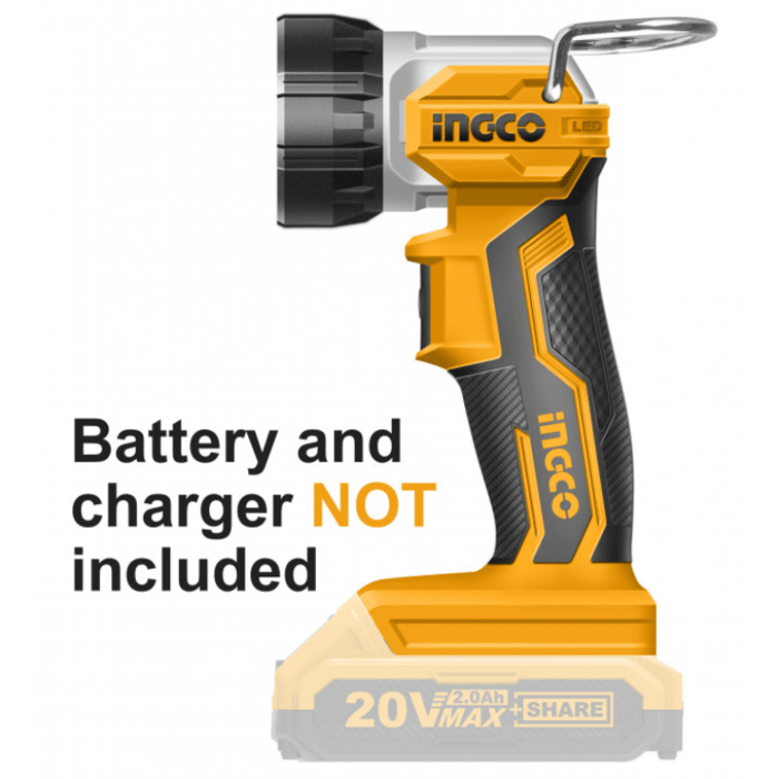 Ingco Lithium-Ion Cordless Portable Work Lamp 20V - CWLI2001 | Buy ...
